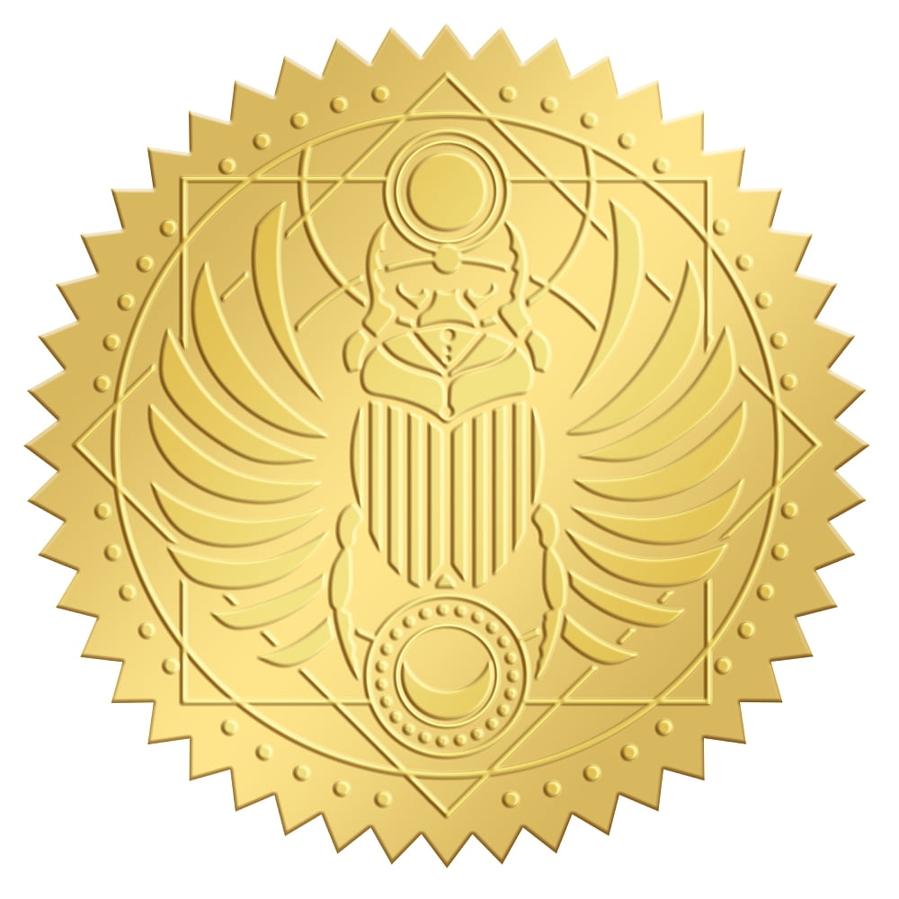 25 Sheet Plastic Self Adhesive Gold Foil Embossed Stickers Medal ...