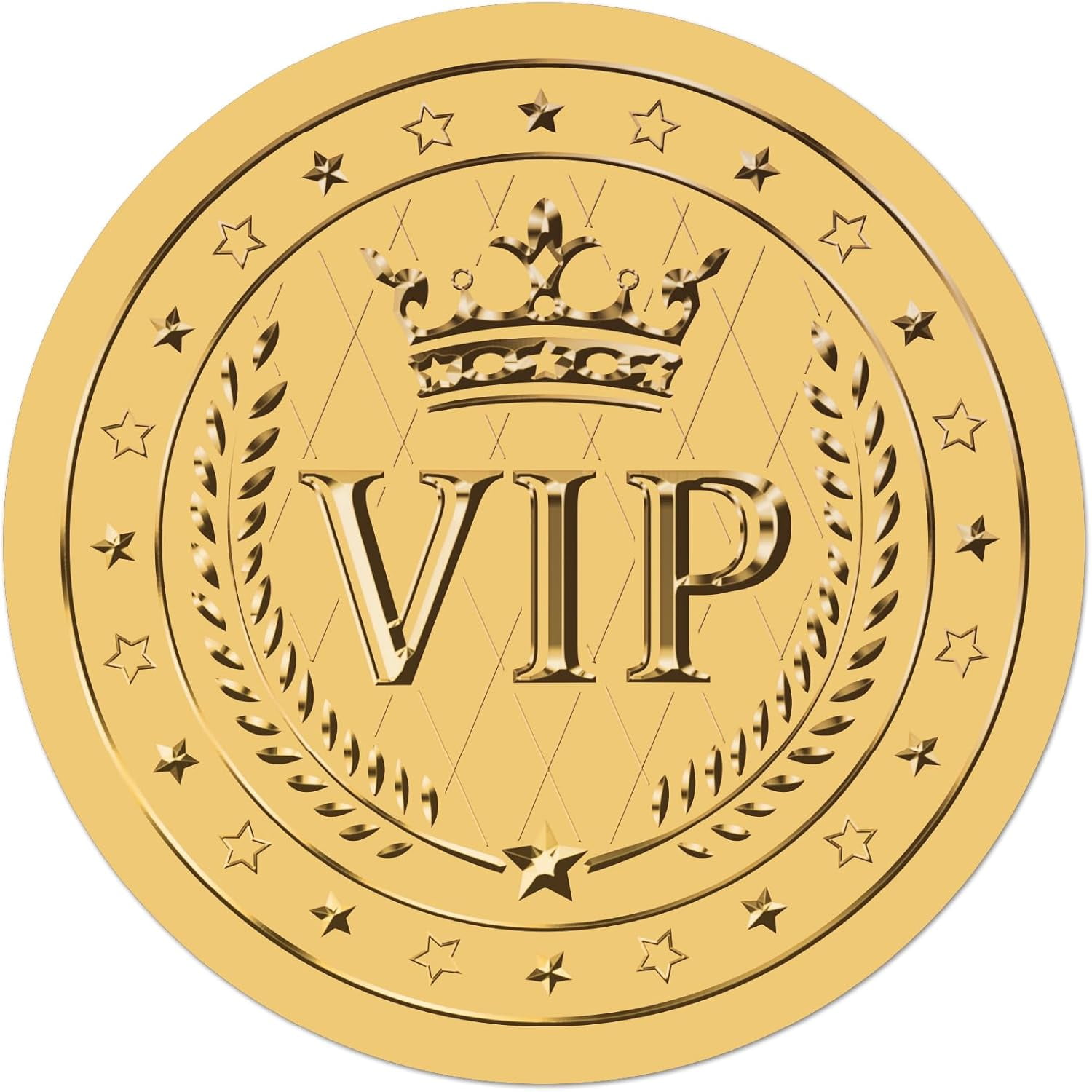 25 Sheet Self Adhesive Gold 5x5cm Foil Embossed Stickers Medal ...