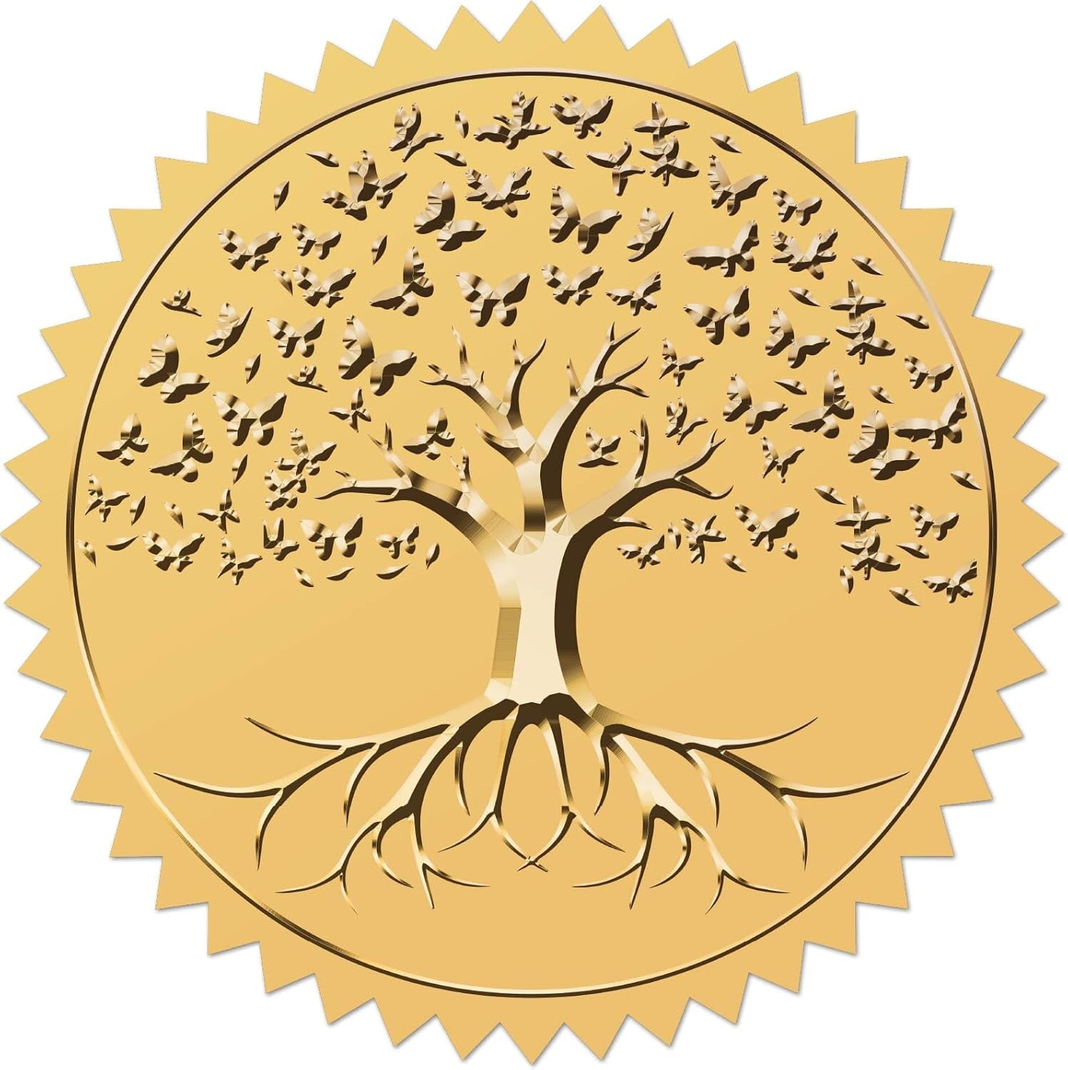 25 Sheet Self Adhesive Gold Foil Embossed Stickers Medal Decoration ...