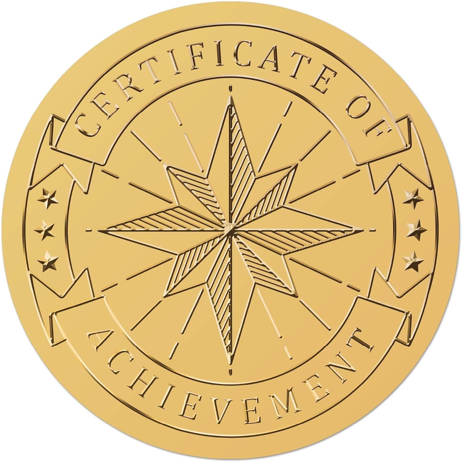 25 Sheet Self Adhesive Gold Foil Embossed Stickers Medal Sticker Star ...