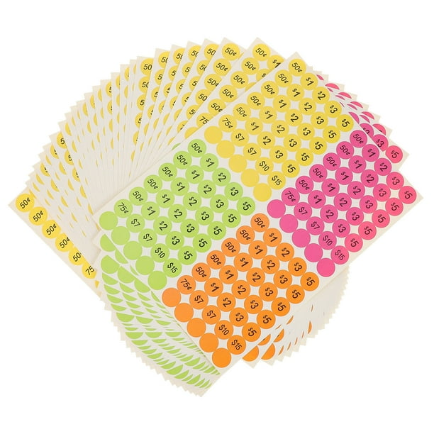 25 Sheets Adhesive Price Tag Paper Pricing Marker Label Flea Market ...