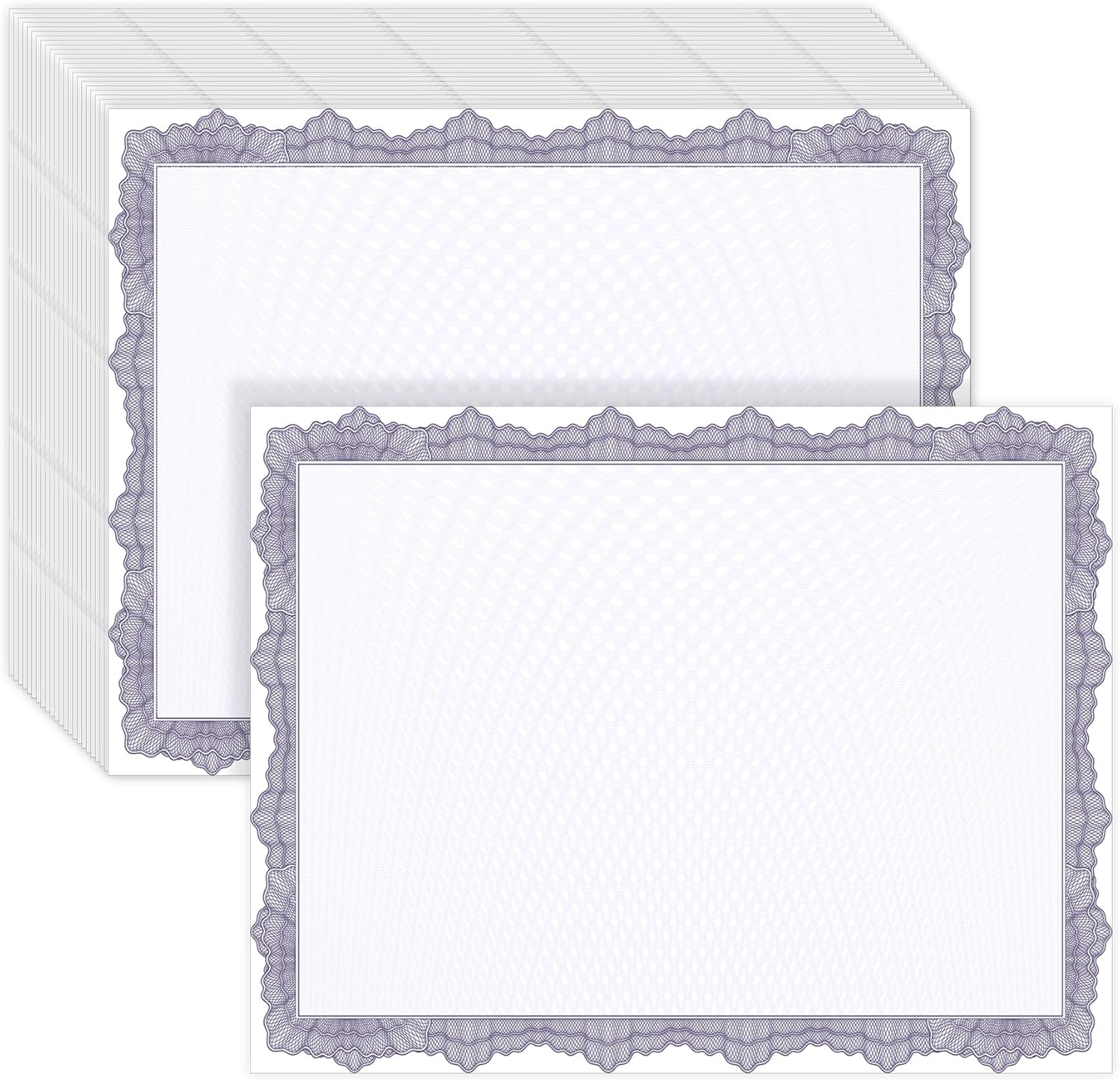 25 Sheets Certificate Paper 8.5x11 for Printing, Blank Blue Border ...
