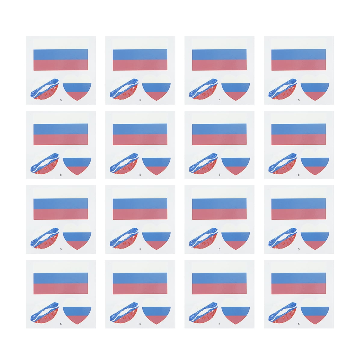 25 Sheets Disposable National Flag Stickers Temporary Waterproof ...