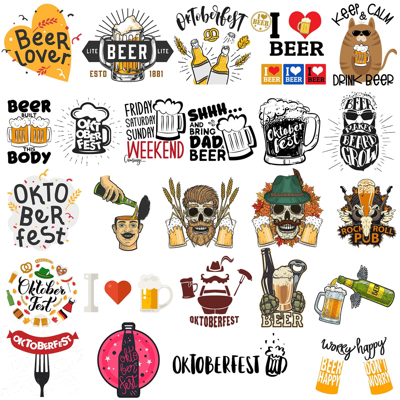 25 Sheets Iron on Decals HTV Heat Transfer Vinyl Sheets Iron on ...