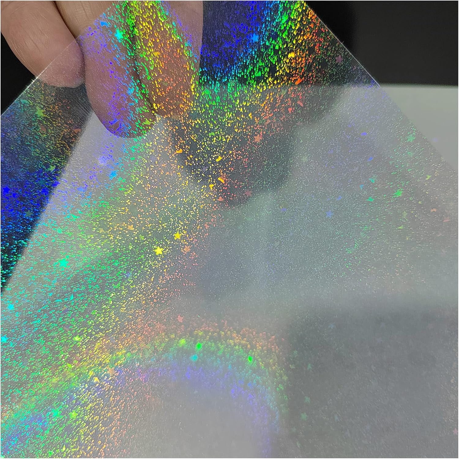 25 Sheets Sand Stars Holographic Sticker Paper A4 Size Glitter Clear ...