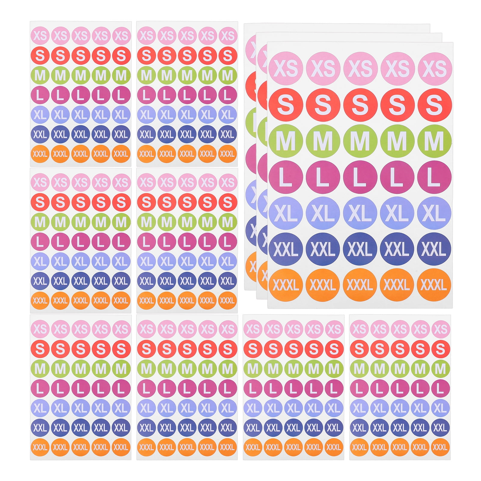 25 Sheets Size Label Sticker Sizing Stickers for Clothing Labels ...