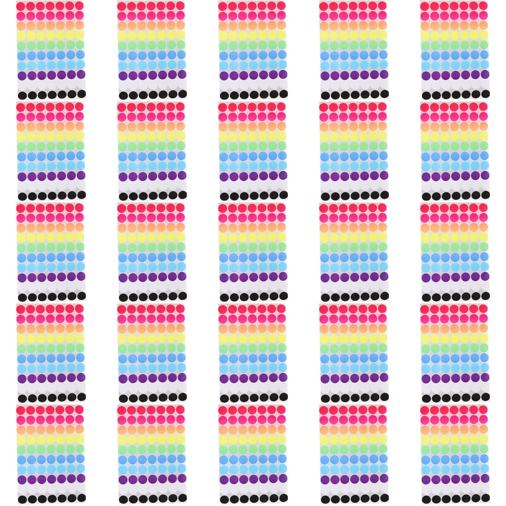 25 Sheets Of Colored Dot Stickers Round Color Coding Labels Colored