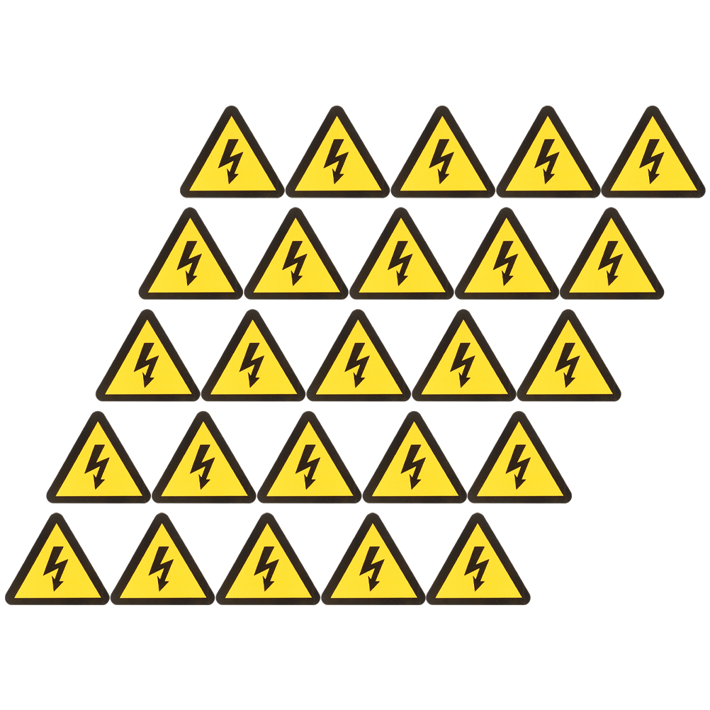 25 Sheets of Self Adhesive Caution Stickers Electric Fence Warning ...