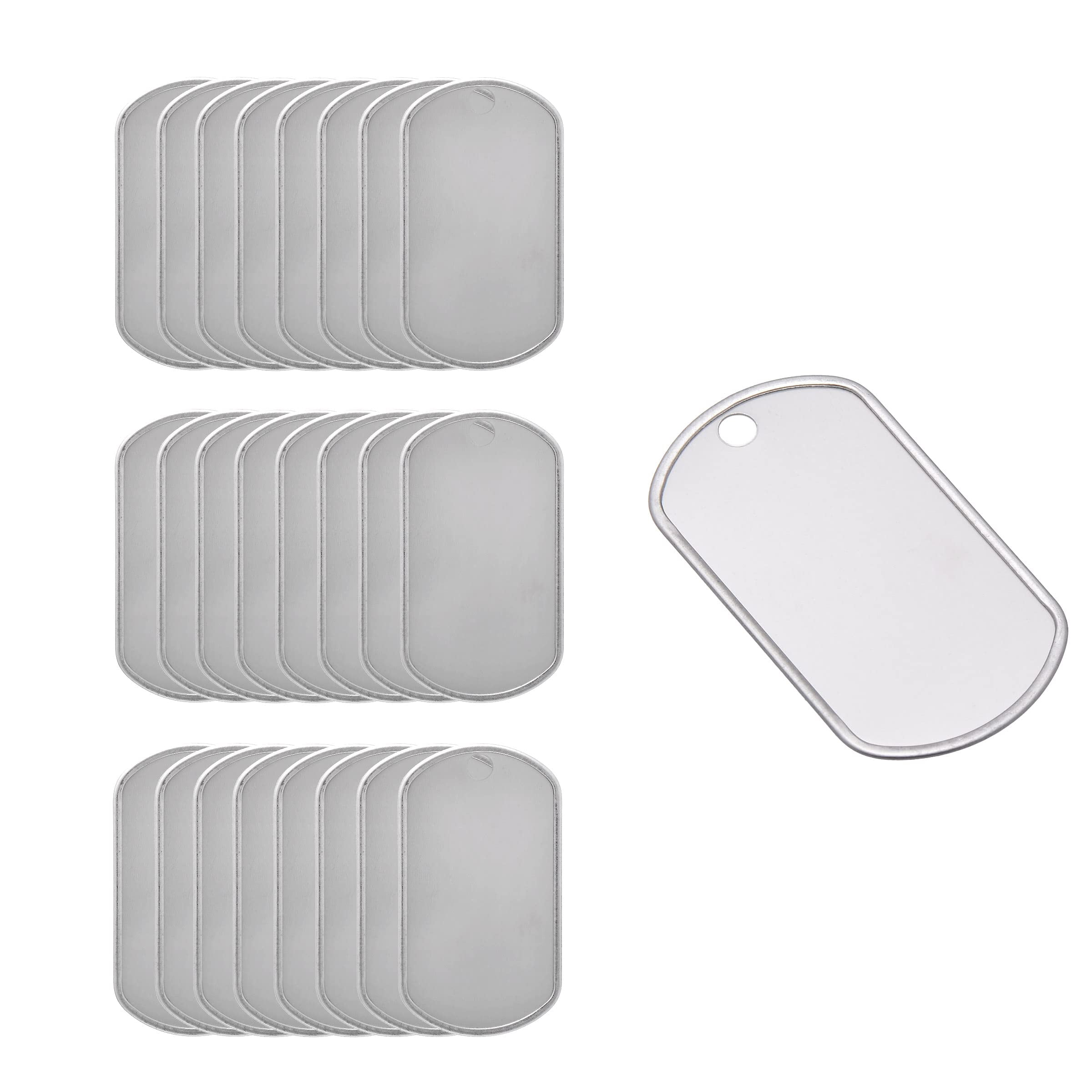 25 Shiny Stainless Steel AKF18 Military spec Dog Tags - BLANK - Walmart.com