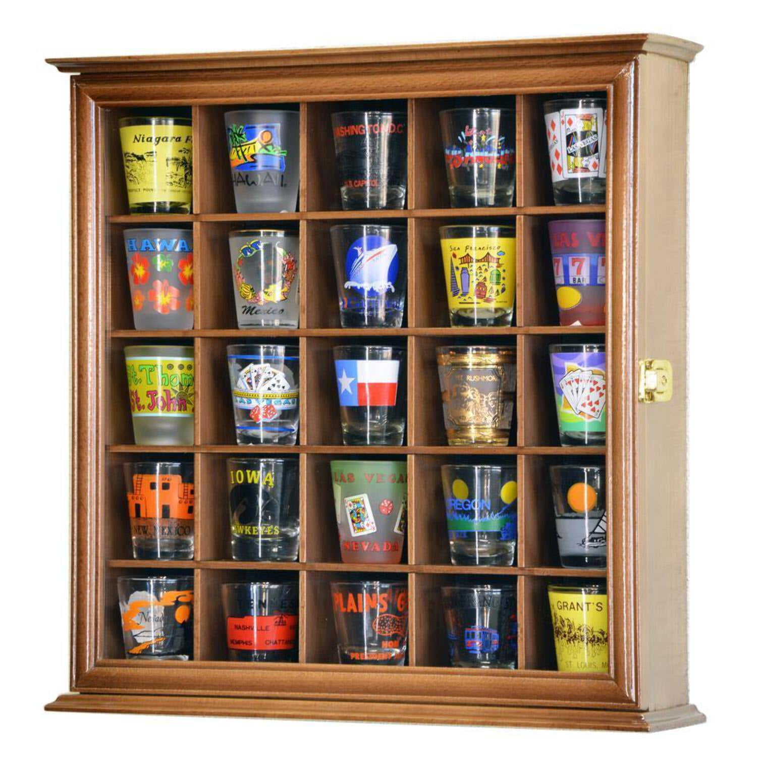 25 Shot Glass Display Case Cabinet - Walmart.com