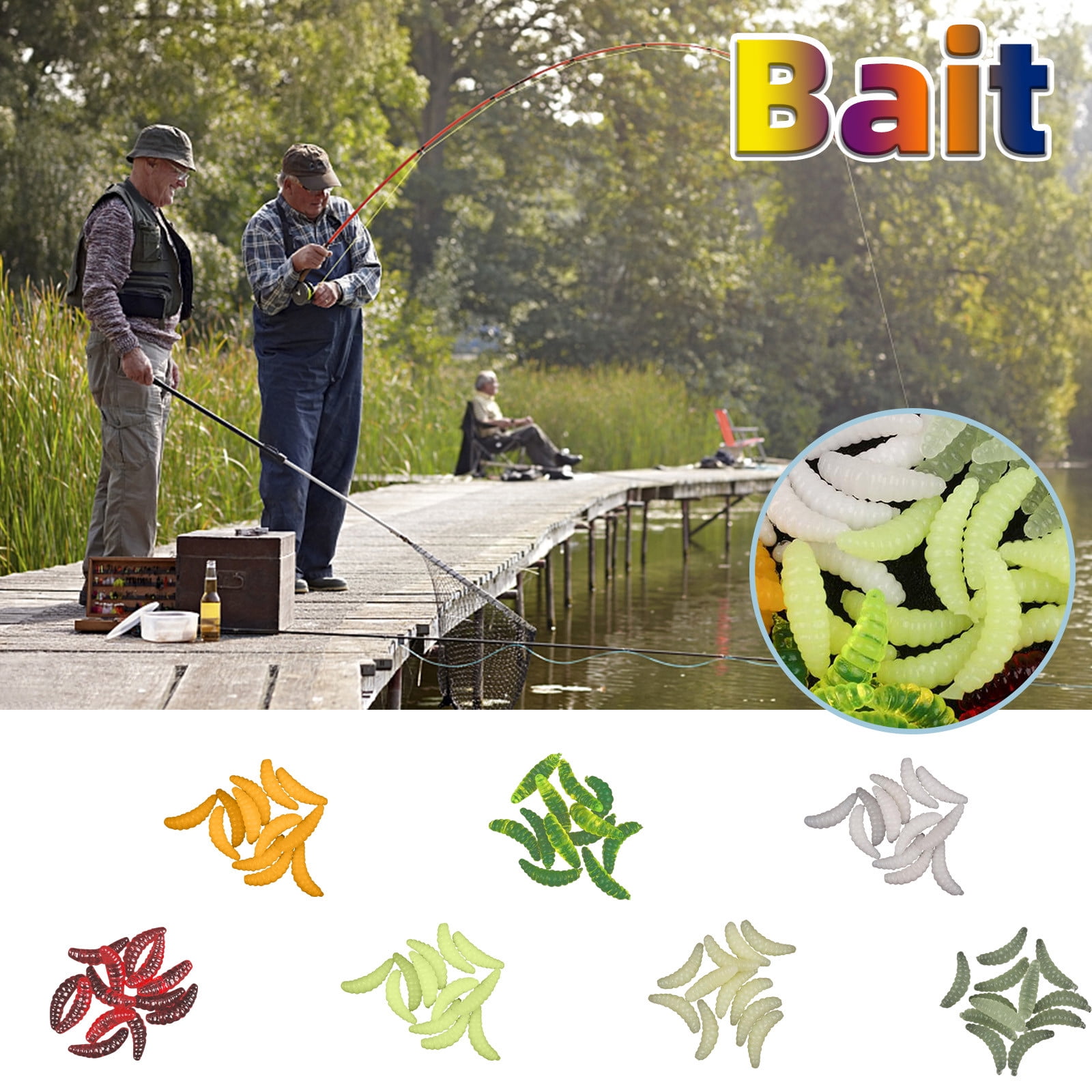 Under 25, Simulation Worm Bait, Maggot Style, Soft Texture, Realistic ...