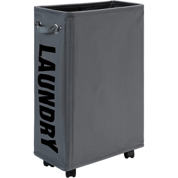 25- Slim Laundry Basket Wheels, Collapsible Rolling Laundry Hamper ...