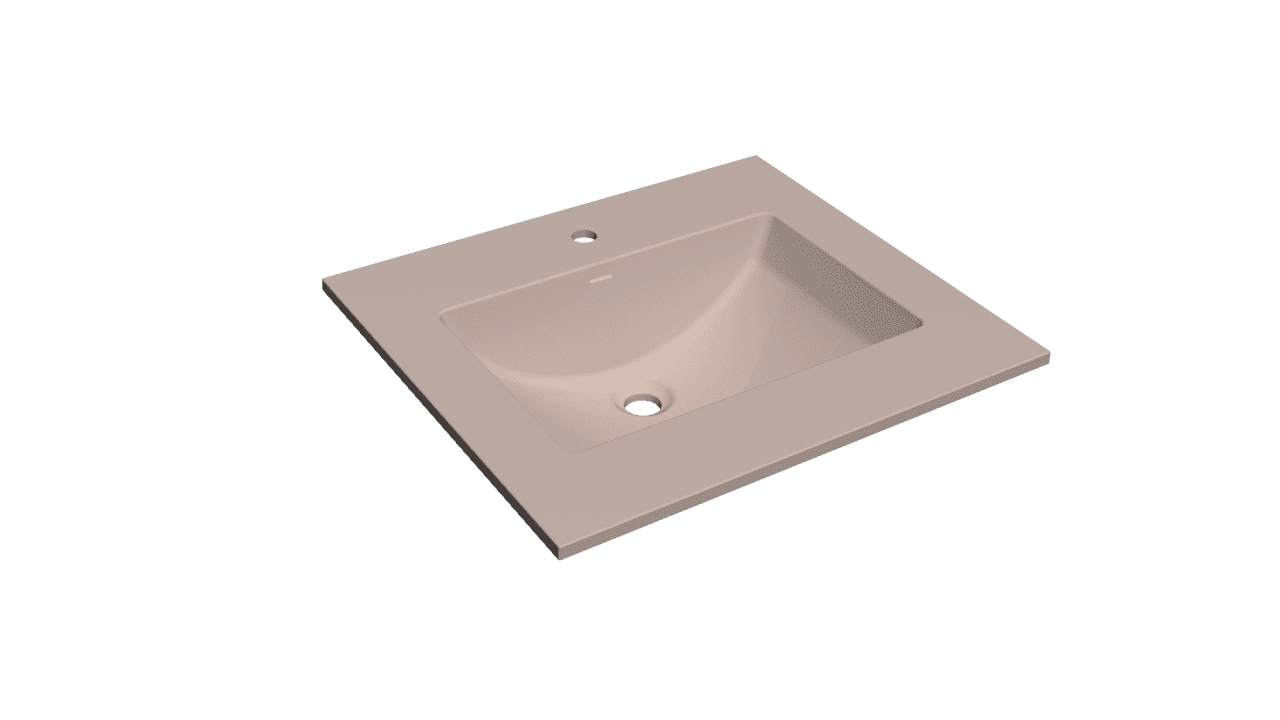25" Solid Surface Polyurethane Resin Streamline Vanity Top with Sink ...