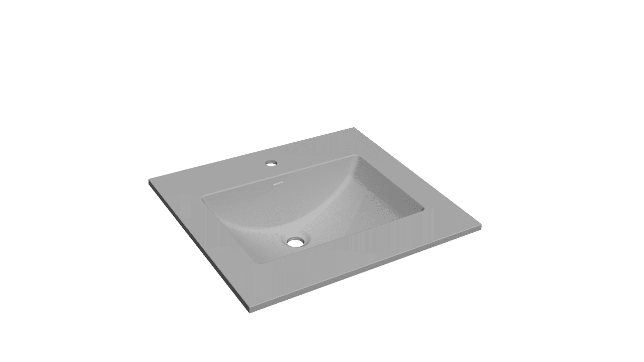 25" Solid Surface Polyurethane Resin Streamline Vanity Top with Sink ...