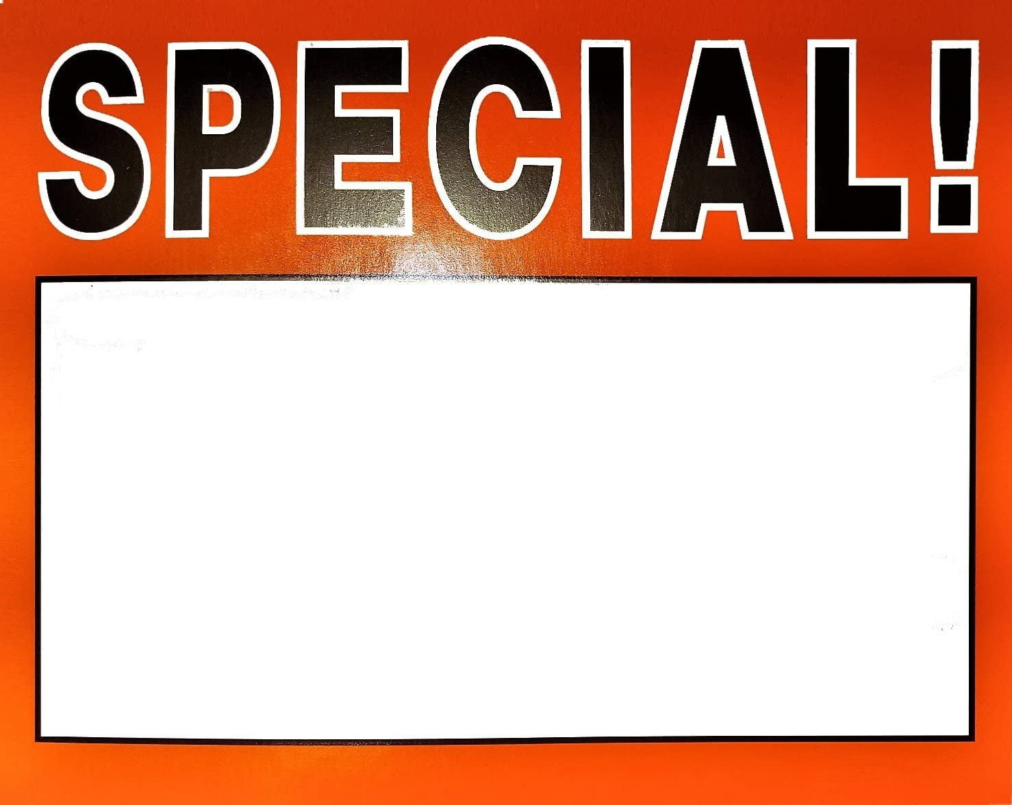 25"Special" - 7" x 5.5" Writable Paper Retail Store Price Signs Heavy ...