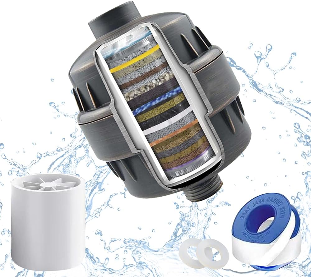 25 Stage Shower Head Filter for Hard Water, Shower Water Filter for ...