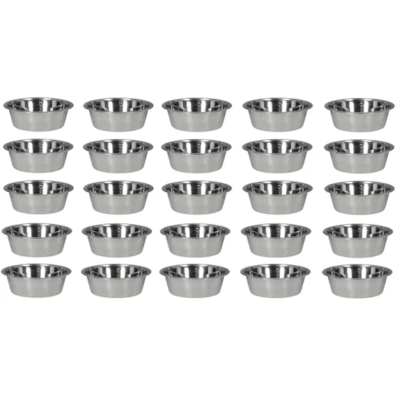 25 Stainless Steel Dog Bowl Animal Dish Wholesale Bulk Packs 6 Sizes ...