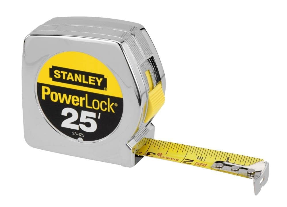 BLACK+DECKER 25 Ft Stanley PowerLock Tape Measure, Chrome, 1 Inch Wide ...