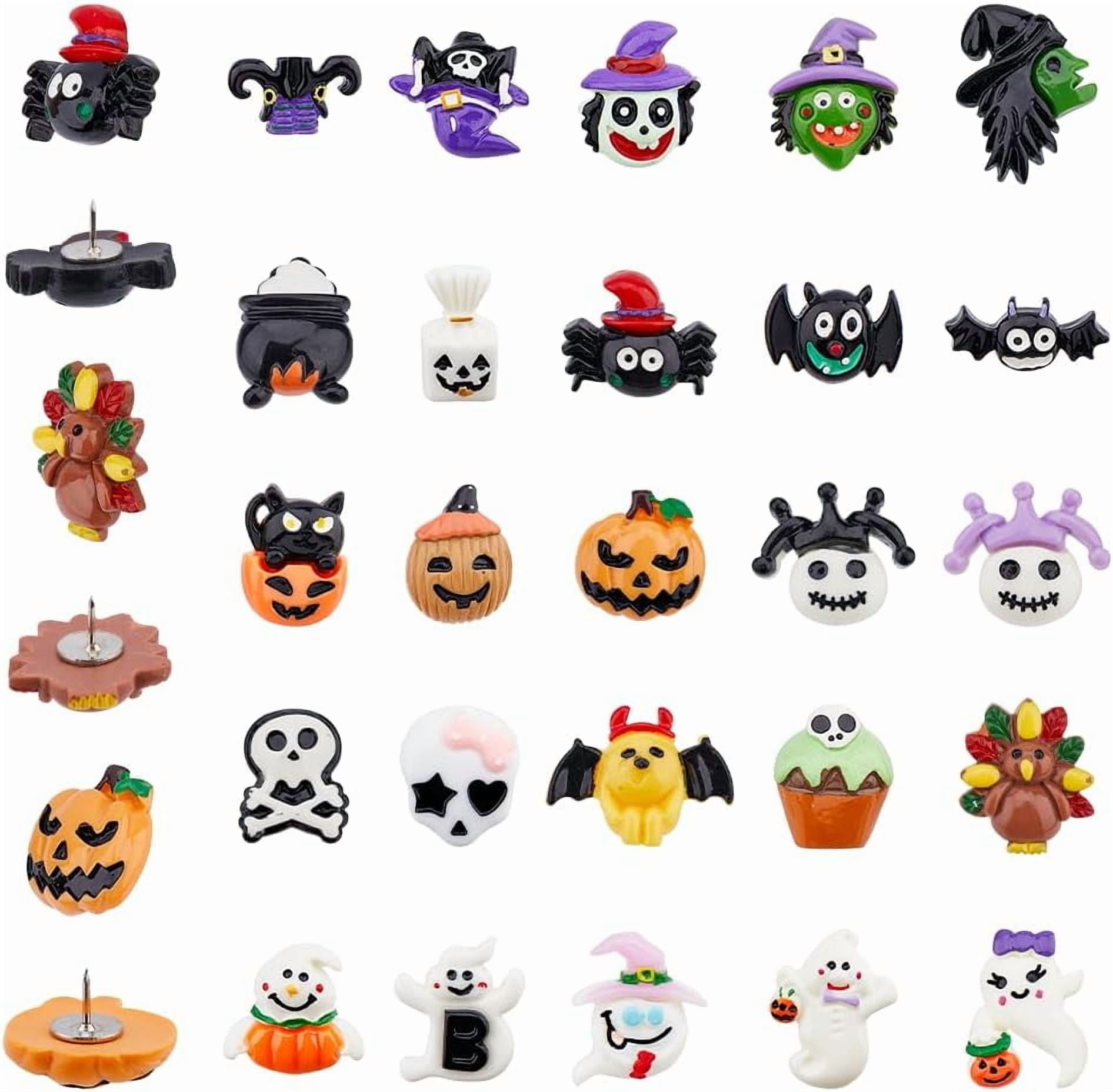 25 Styles Halloween Theme Iron Push Pins Halloween Push Pins Pumpkin ...