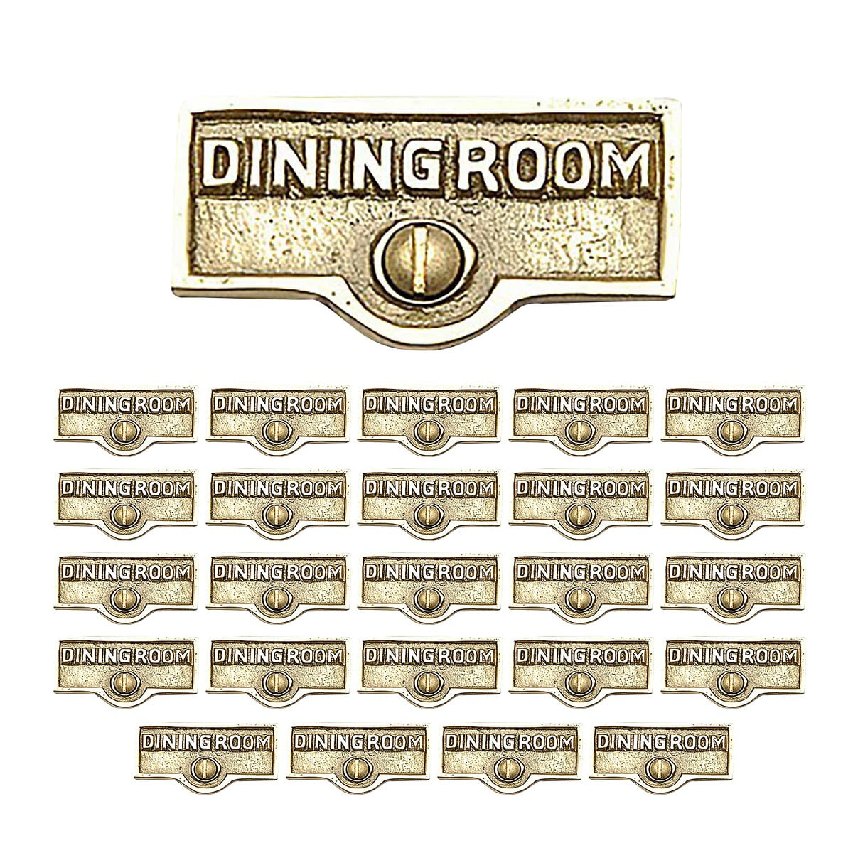 25 Switch Plate Tags DINGING ROOM Name Signs Labels Brass Traditional ...