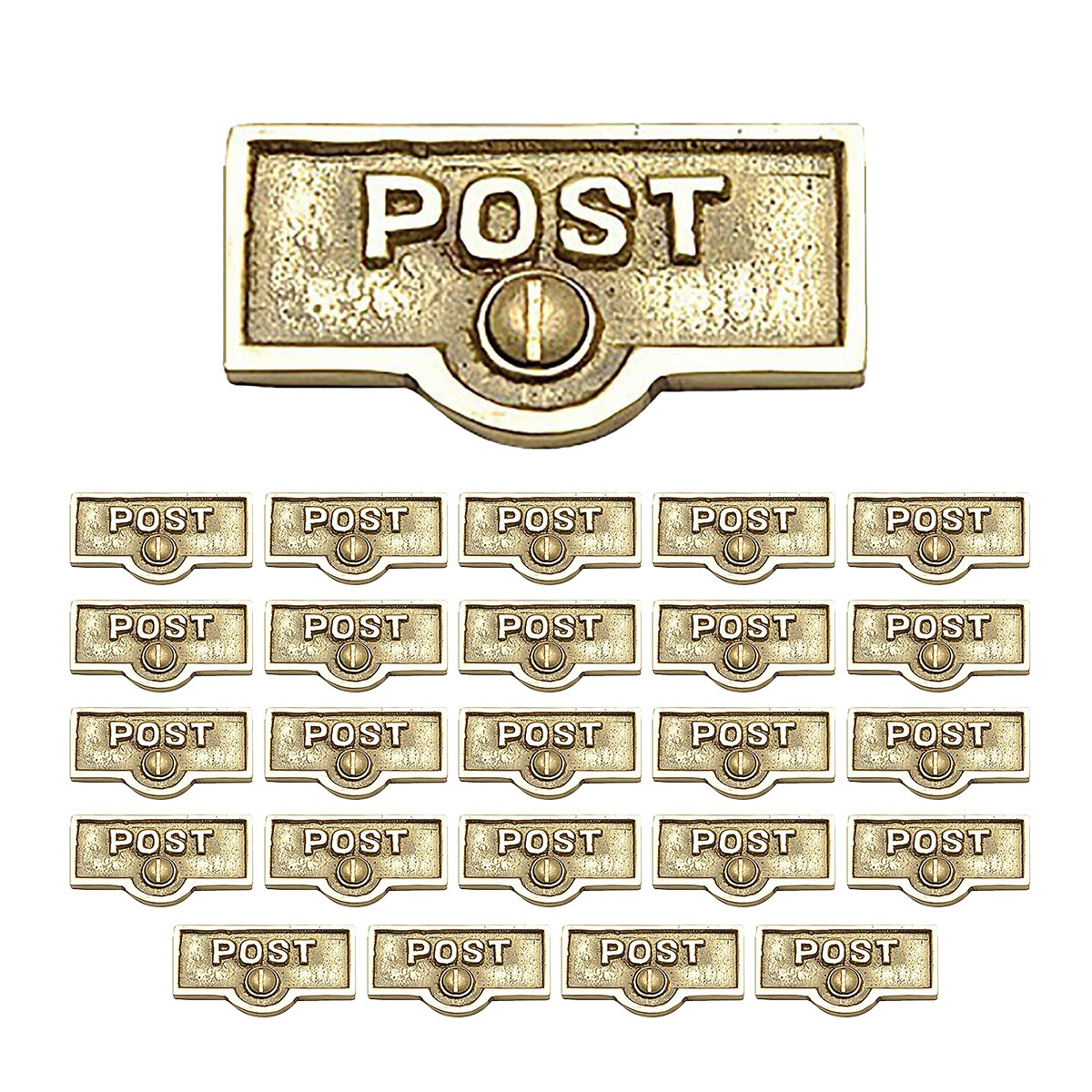 25 Switch Plate Tags POST Name Signs Labels Lacquered Brass Traditional ...