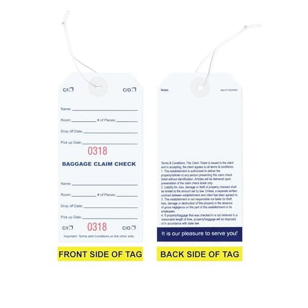 25 Tags. Check-in Luggage Claim Tag-in English with Red Numbering and ...