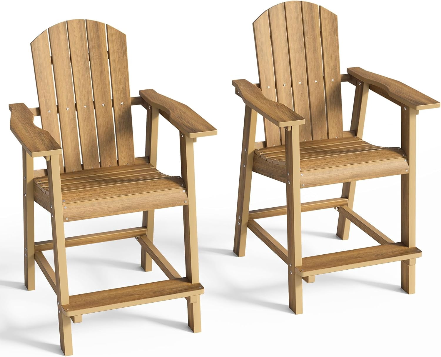 25" Tall Adirondack Chair Set of 2, Poly Bar Height Balcony Chairs ...