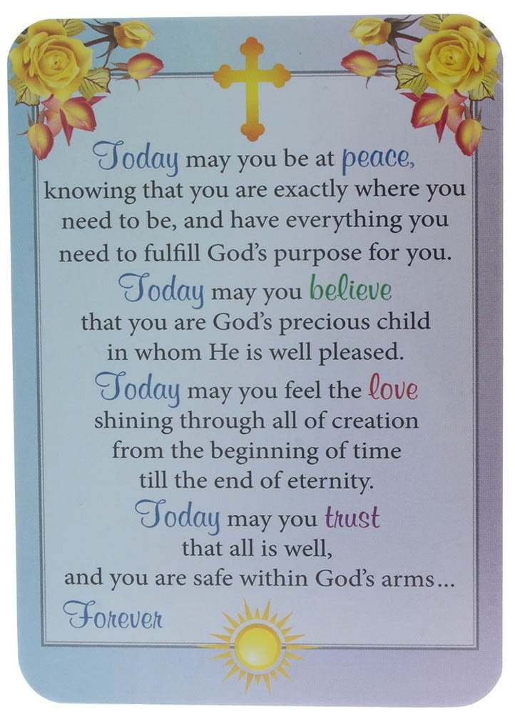 25 'Today Forever' Laminated Prayer Cards - Walmart.com