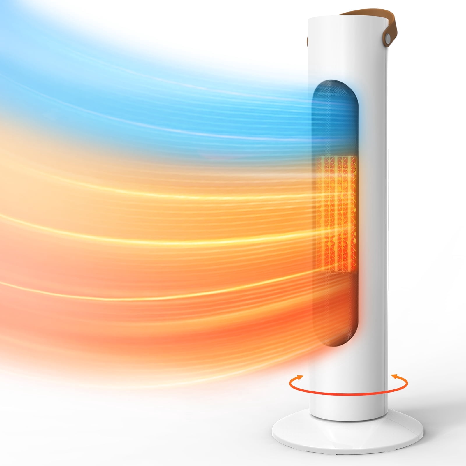 25" Tower Heater and Fan Combo, 70° Oscillating, 3-Second Instant ...