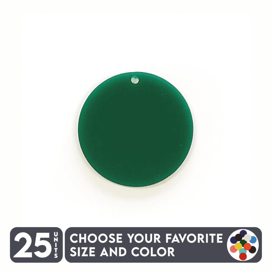 25 Units Acrylic Circle Blanks Disk With Hole 1/8" Thick - Clear or ...