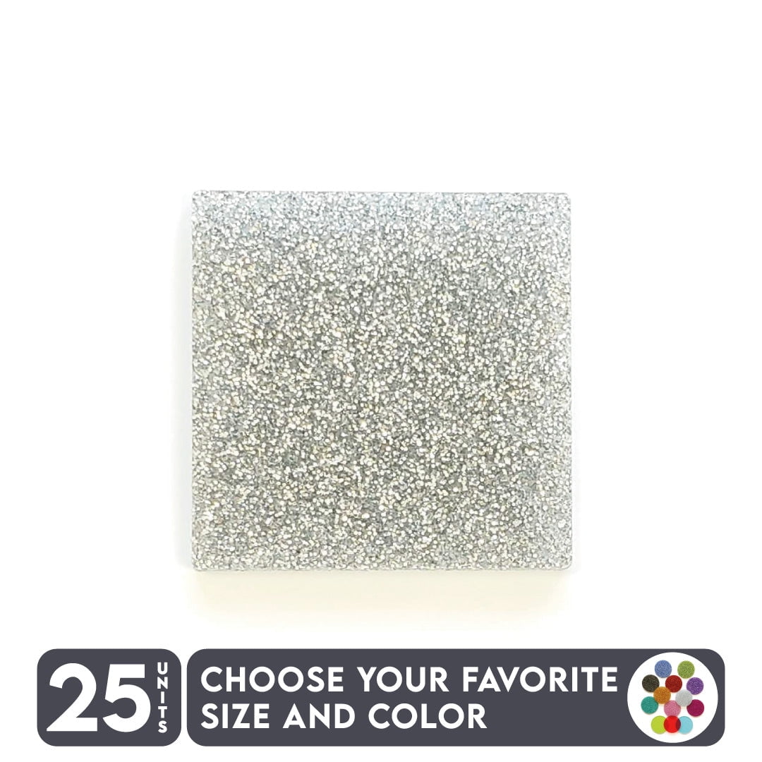25 Units Acrylic Square Blanks , 1/8" Thick - Glitter Colors - (Size 5") Made in USA - Walmart.com