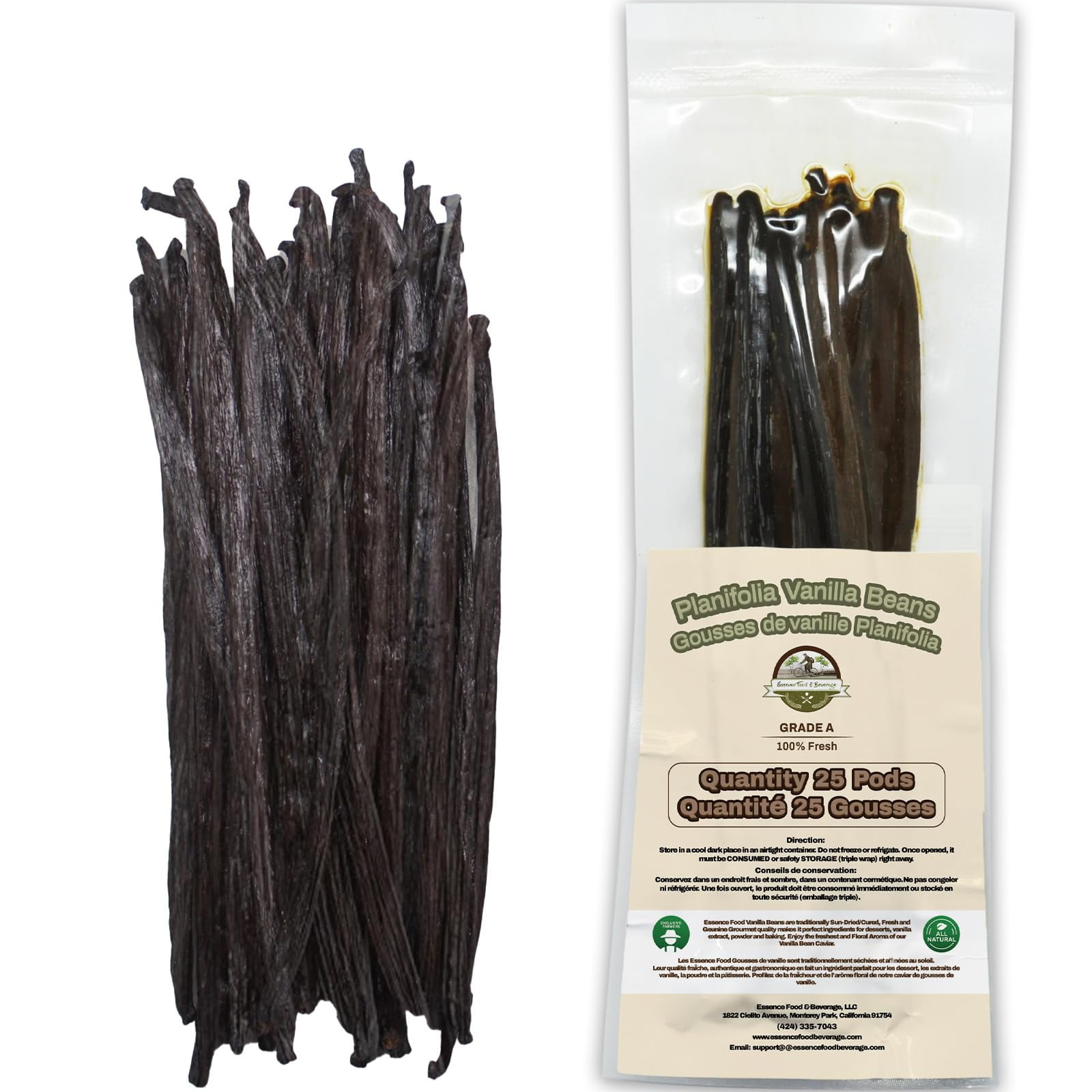 25 Vanilla Beans For Making MDA05 Vanilla Extract Grade A - NON-GMO ...