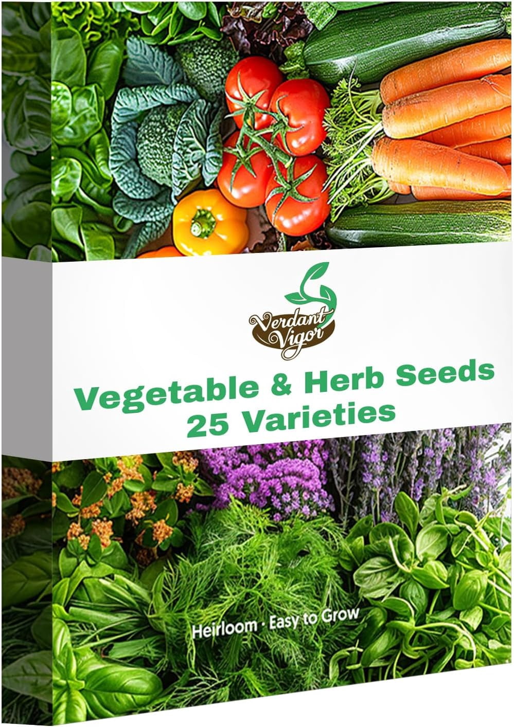 25 Varieties Vegetable & Herb Seeds for Planting, 10,000+ Heirloom ...