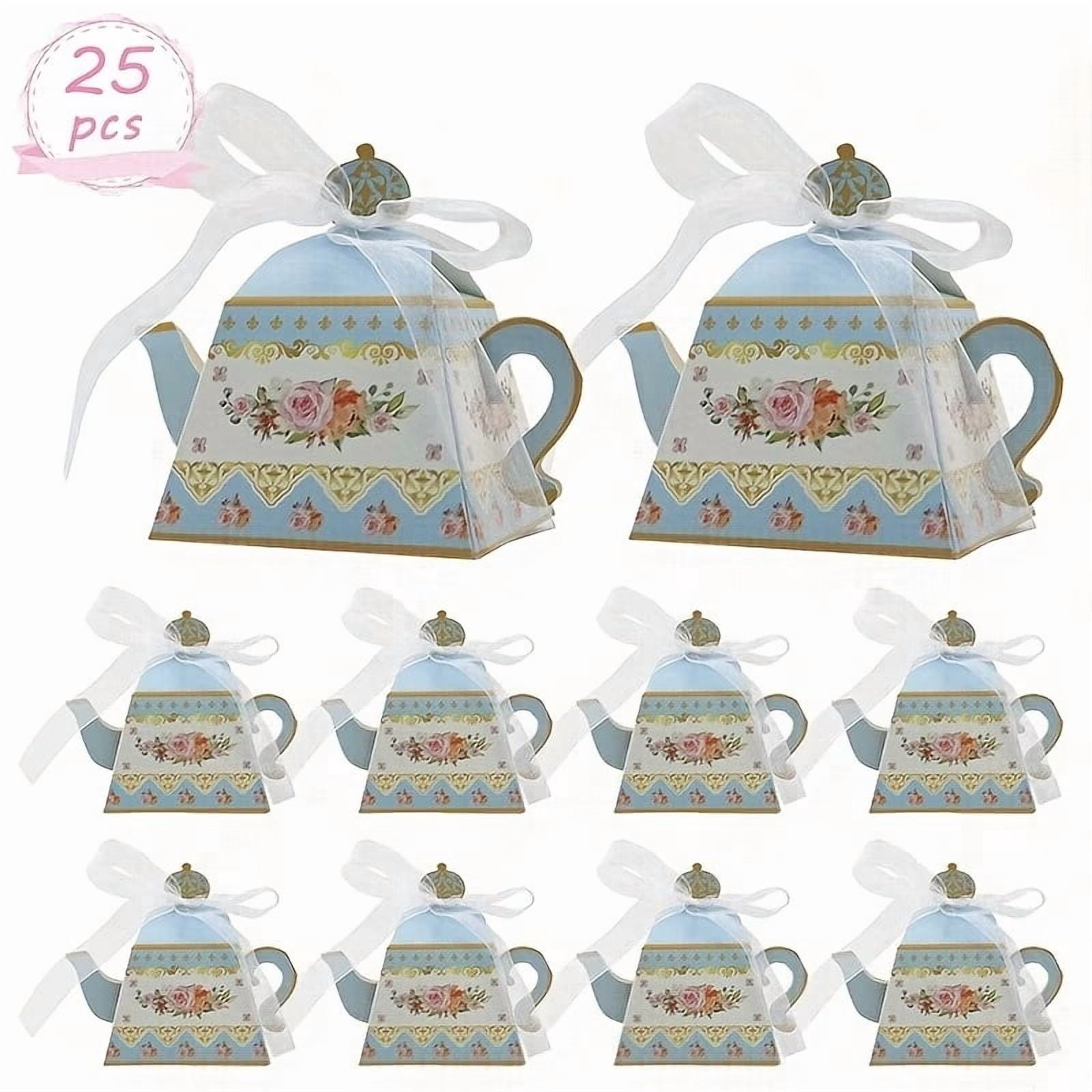 25 Vintage Teapot Mini Floral Gift Boxes for Weddings, Birthdays, and ...