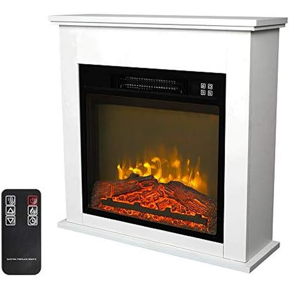 25''W Freestanding Electric Fireplace Stove Space Heater with Realistic ...