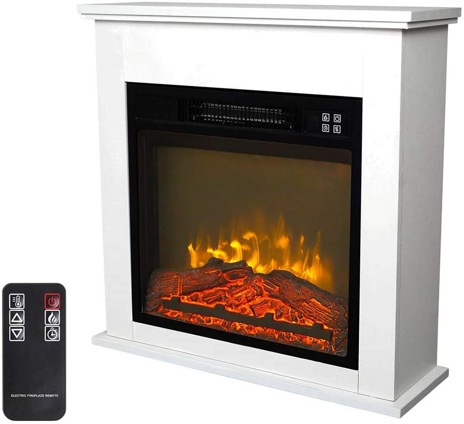 25''W Freestanding Electric Fireplace Stove Space Heater with Realistic ...