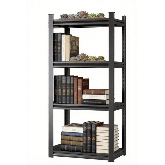 25"W Metal BookShelf, 44'‘H Industrial Bookshelves, Heavy Duty Storage ...