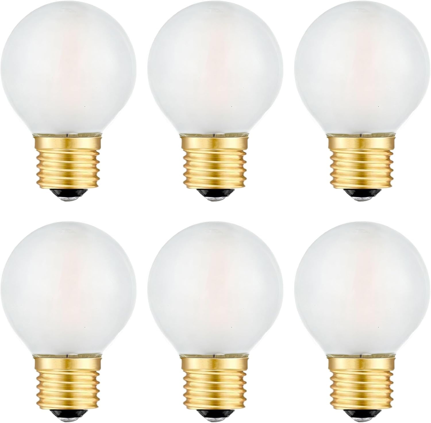 25 Watt Light Bulbs Equivt E26 Frosted Globe Light Bulb, 2W LED Light ...