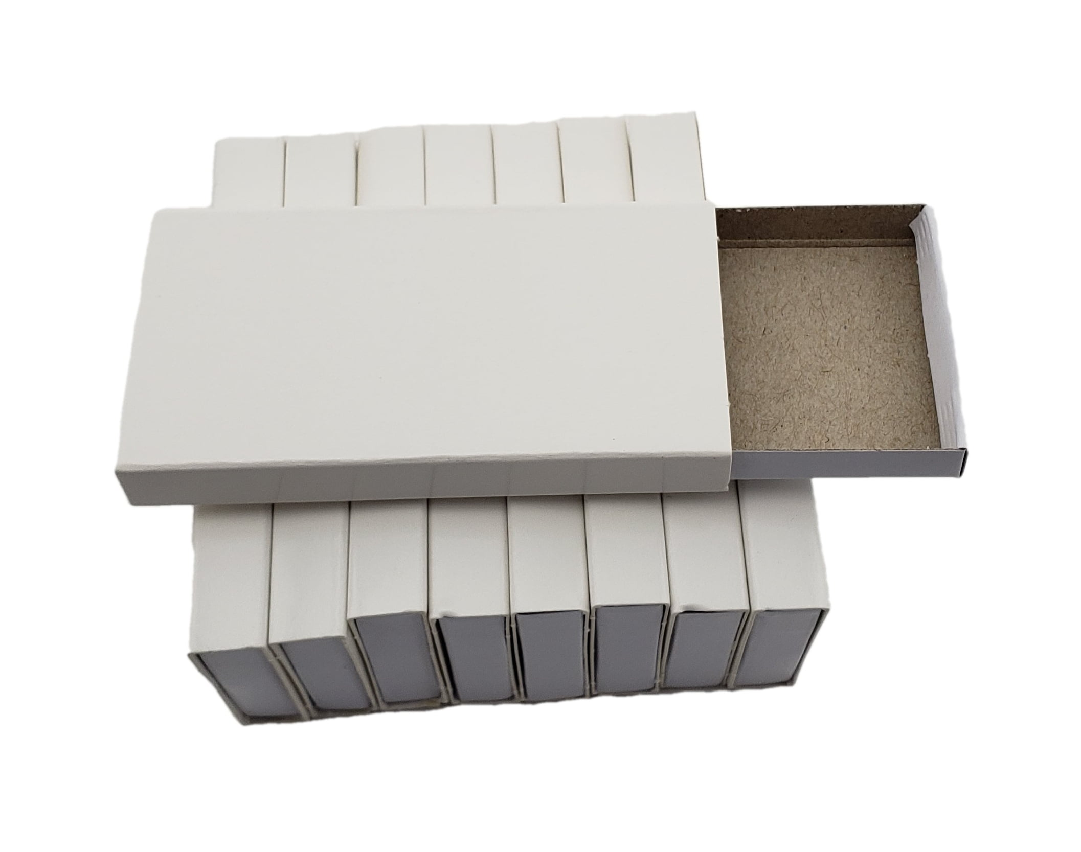 25 White Blank Empty Boxes 1.375 in. x 0.5 in. x 2.0 in. (35mm x 9 mm x ...