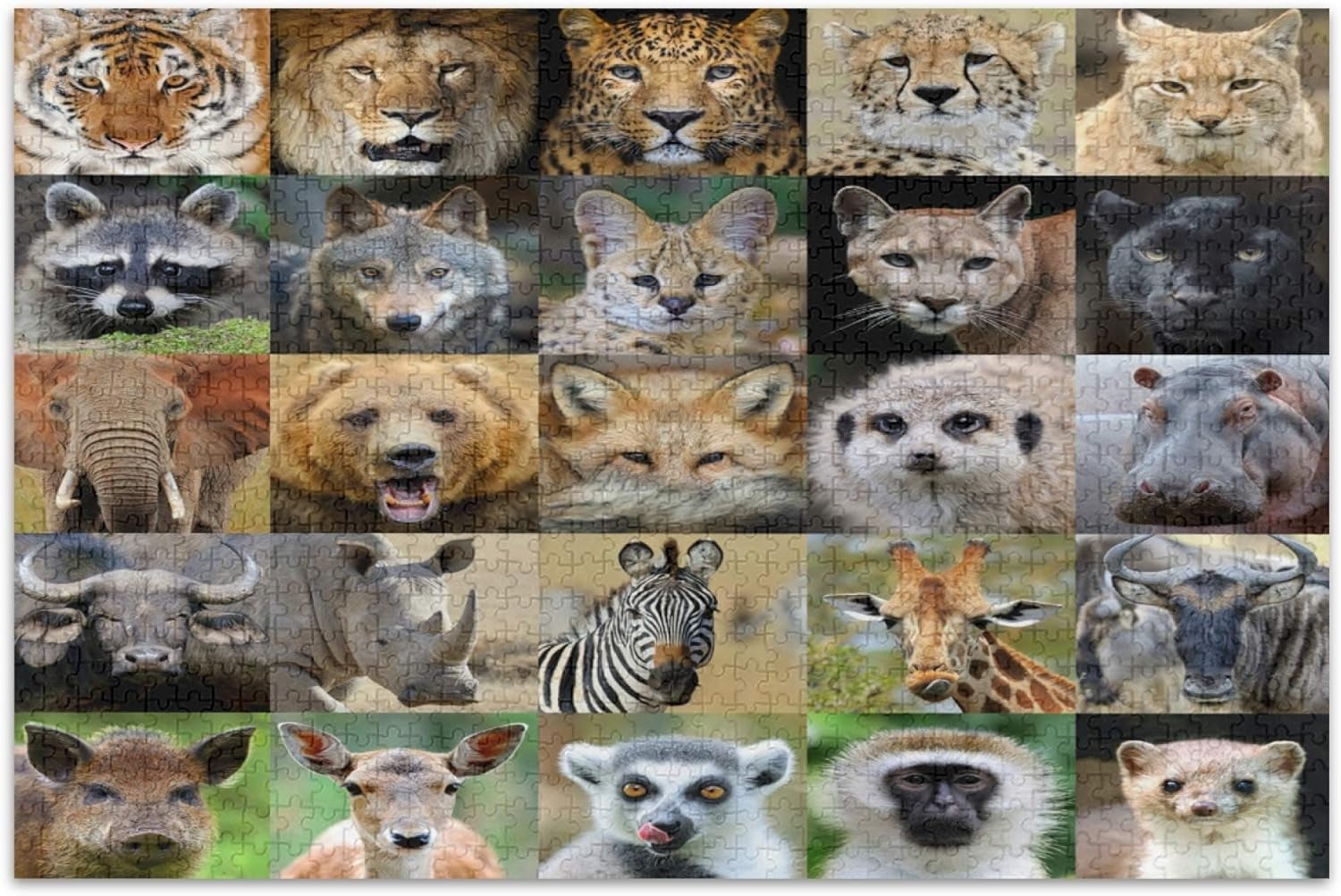 25 Wildlife Animal Portrait Jigsaw Puzzle 500 Pieces, Intellectual ...
