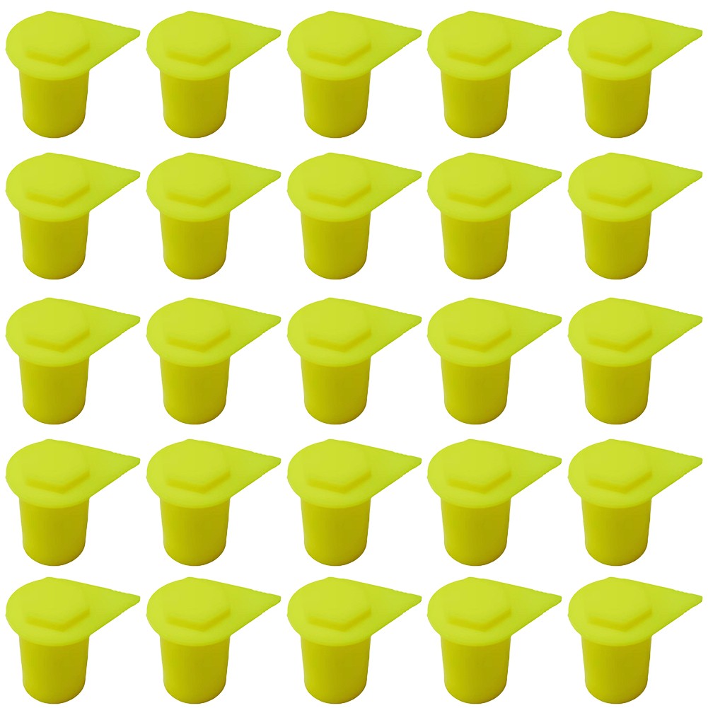 25 X 21Mm Dust Cap Long Wheel Nut Indicators Yellow Safety Wheel Nut ...