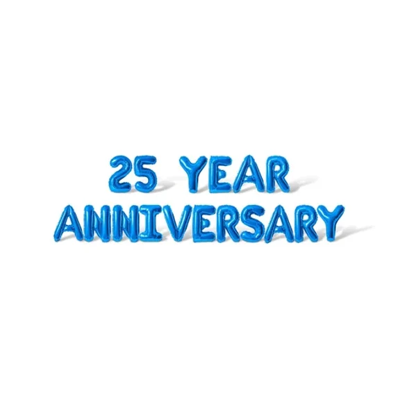 25 YEAR ANNIVERSARY Letter Balloon Banner - 25th Anniversary Party ...
