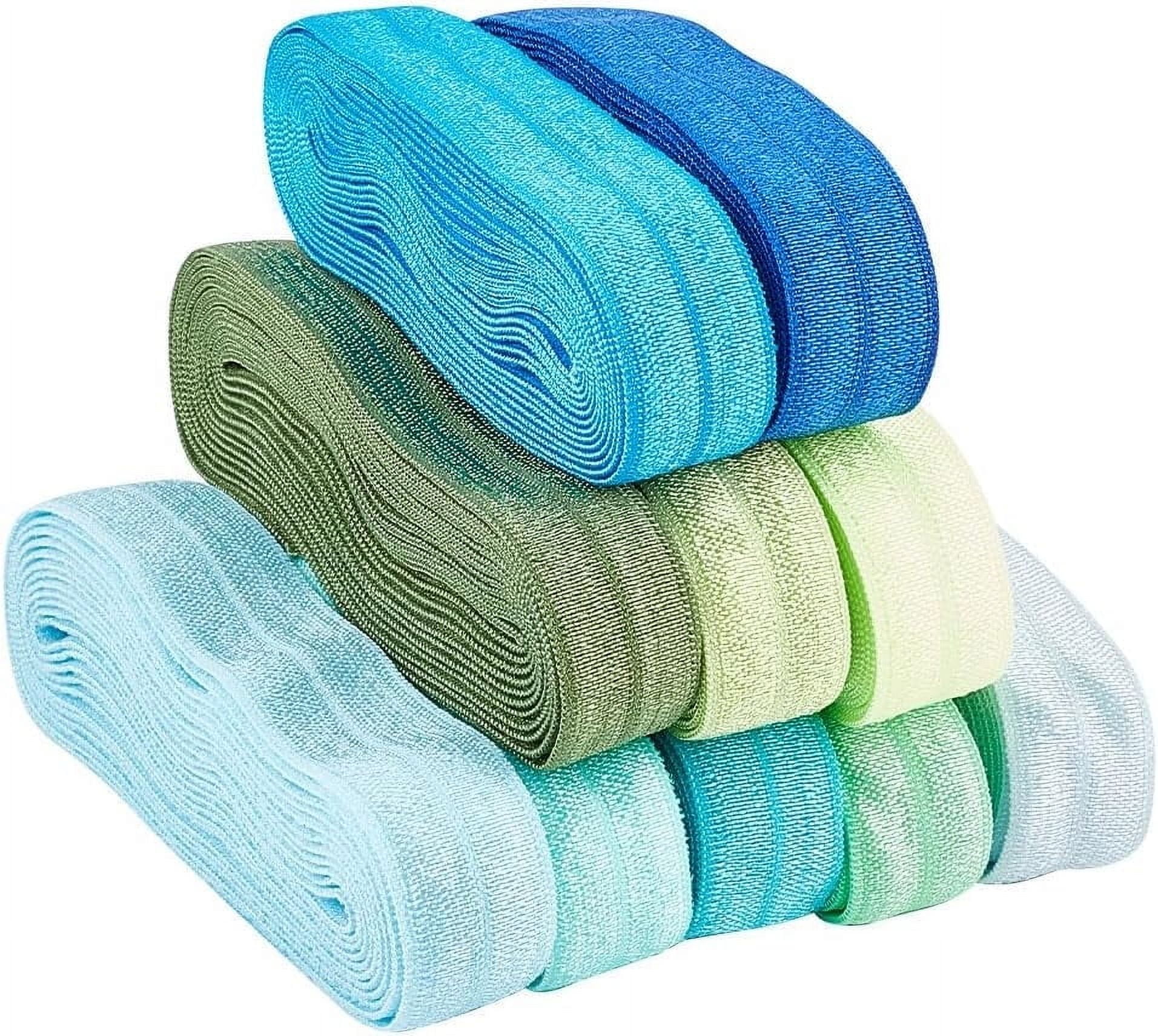 25 Yards 0.6inch Elastic Stretch Band 10 Colors Flat Polyester Elastic ...