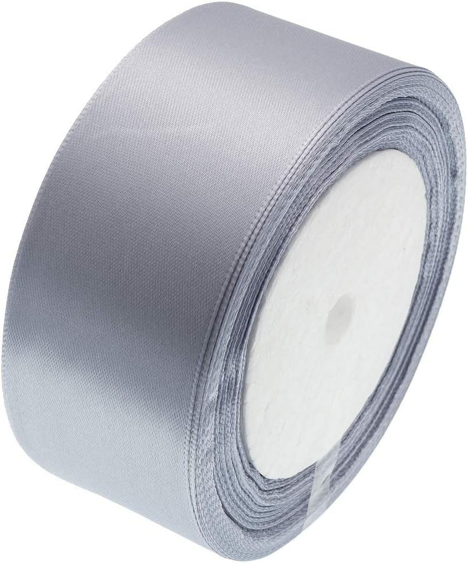 25 Yards 1-1/2 inch Wide Satin Ribbon (Silver Gray) - Walmart.com
