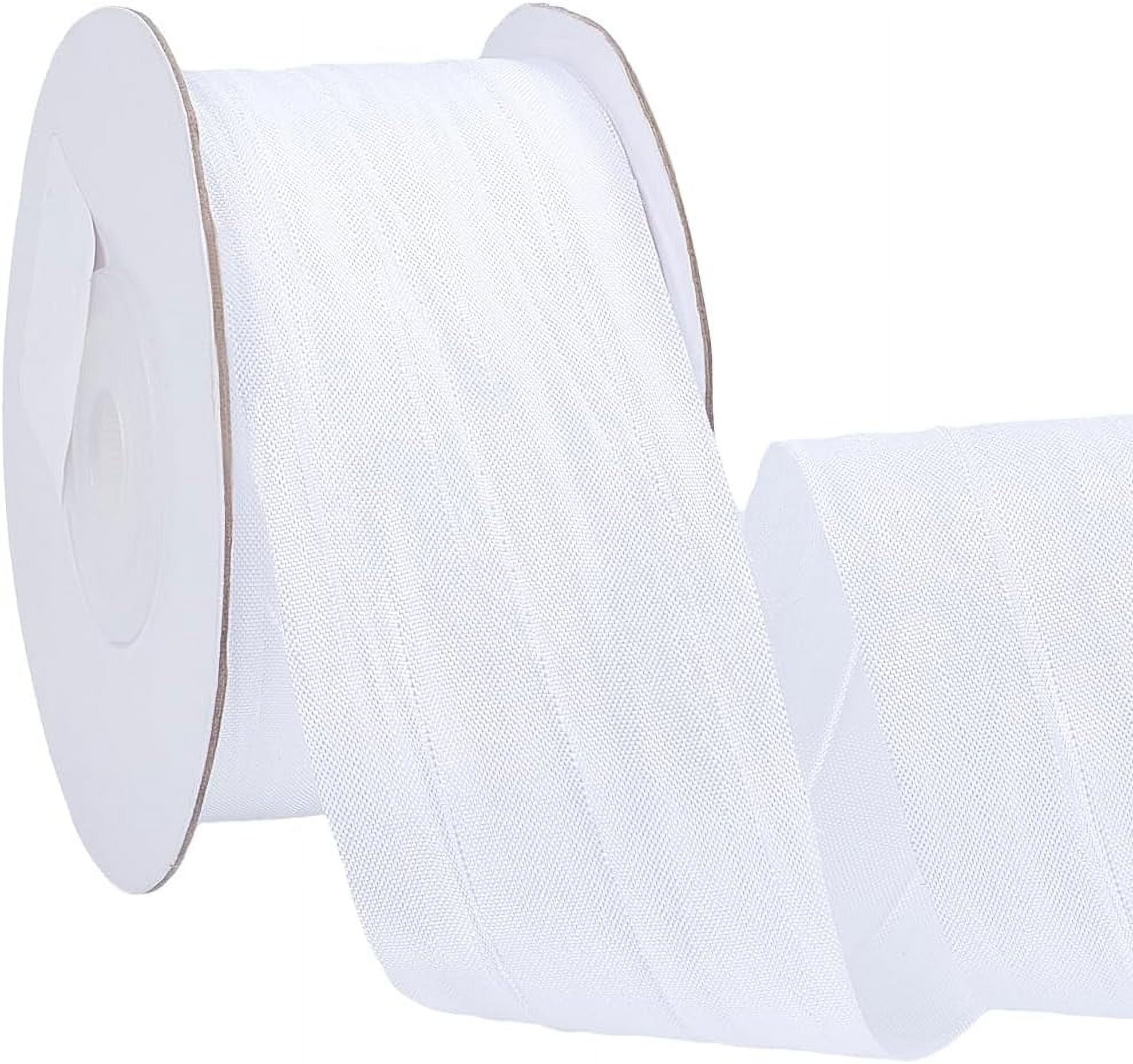 25 Yards 1.5 Inch Crinkled Ribbon Polyester Pleated Fabric White Rustic ...