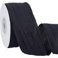 25 Yards 1.5 Inch Pleated Fabric Ribbon Black Crinkle Ribbon Polyester ...