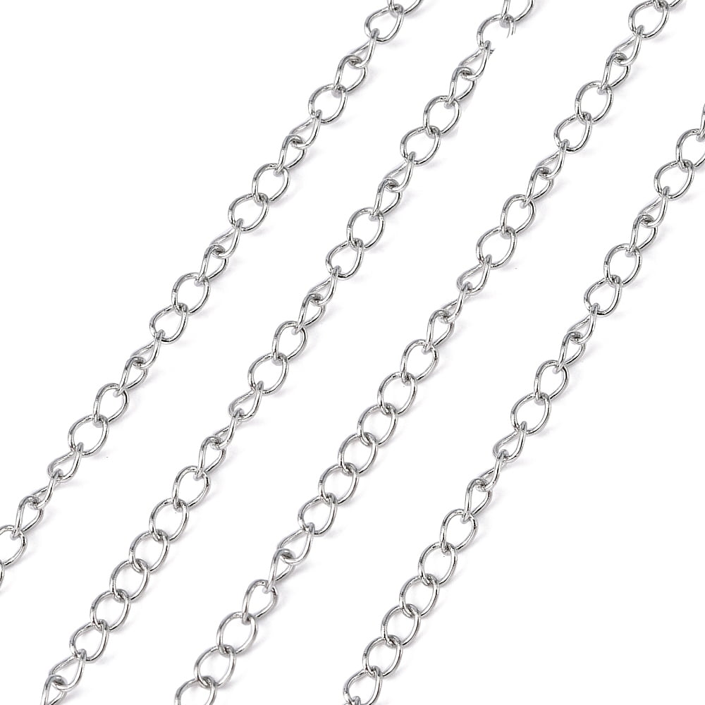 25 Yards 304 Stainless Steel Soldered Twisted Curb Chains Cable ...