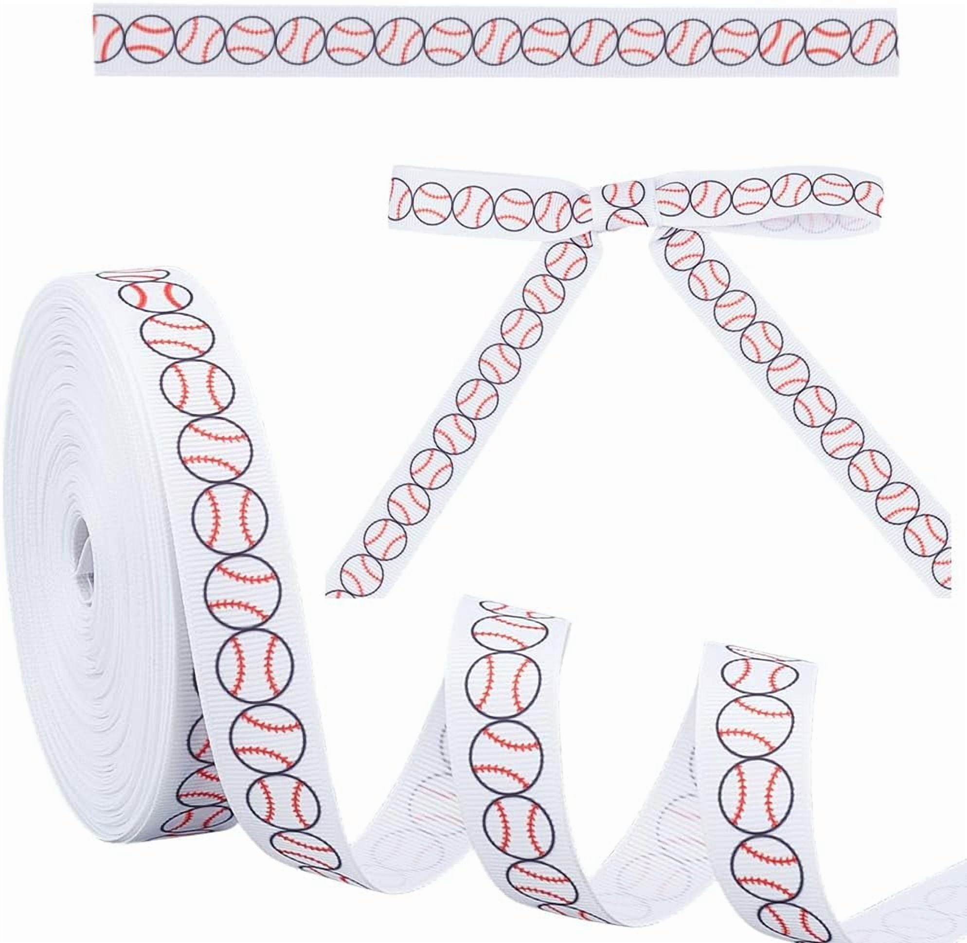 25 Yards Baseball Ribbons 0.7 Inch Polyester Grosgrain Ribbon Sports ...