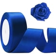 25 Yards Blue Satin Ribbon 1 1/2inch, Single Face Polyester Silk Fabric ...