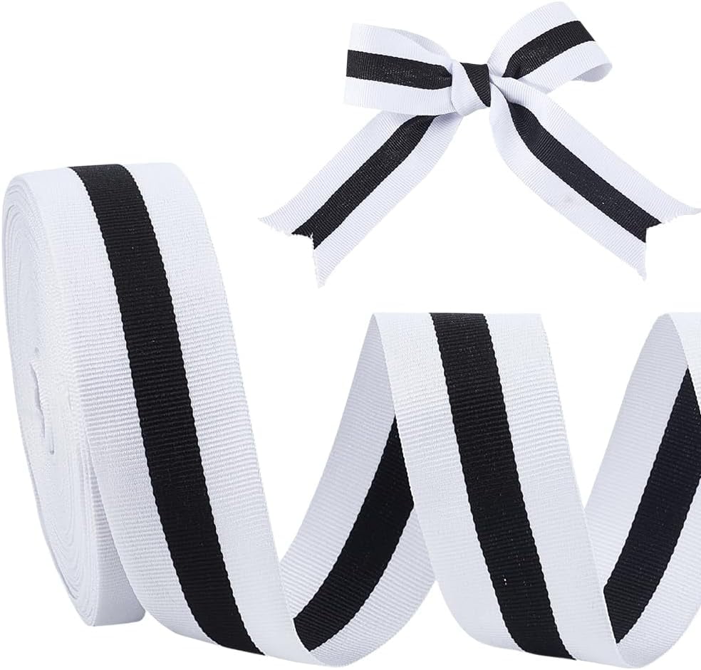 25 Yards Grosgrain Ribbons Striped Polyester Ribbons Plaid Ribbon ...